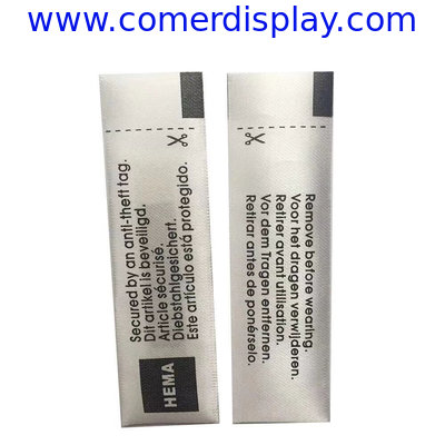 Colorful design eas system rf woven security label custom silk garment label