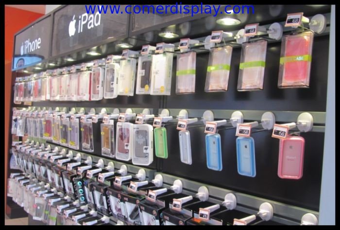 COMER Wholesale Metal Slatwall Display Hook for Cellphone Accessories shops