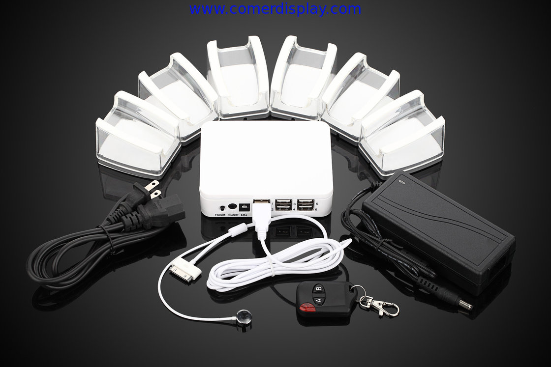 COMER tablets tabletop acrylic display framework  with alarm controller system for tablet computer