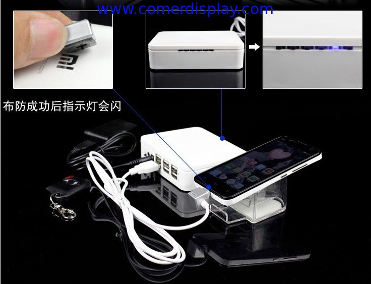 COMER Security Display acrylic Holder Clear Tablet Pc Displays shelves with alarm system