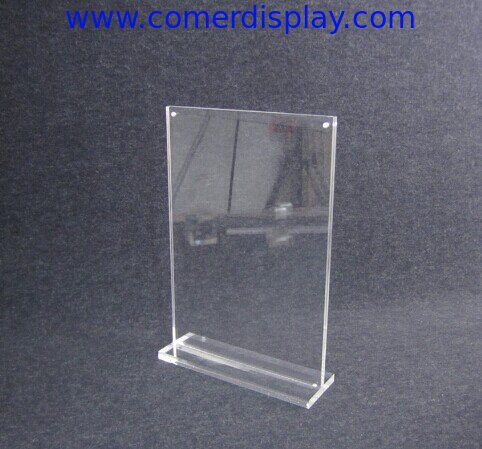 COMER A4 acrylic tabletop holder menu display stand clear lucite with alarm display system