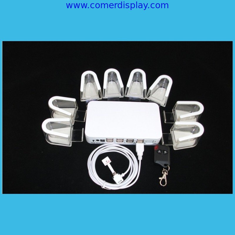 COMER 8 usb port security alarm Hot sale cell phone security alarm system handphone
