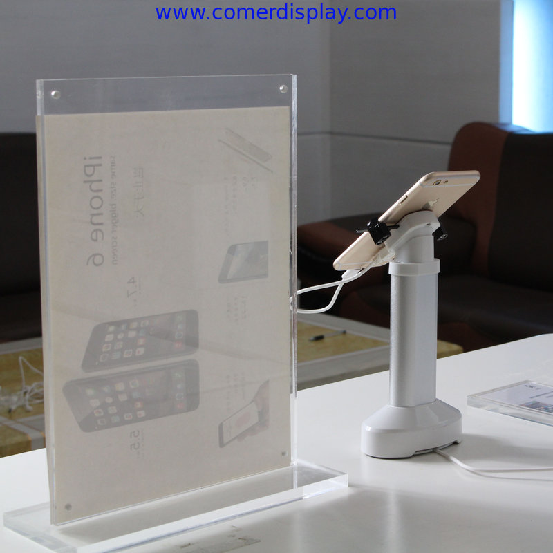 COMER Retail security and interactive display,cell phone security cable lock devices with alarm
