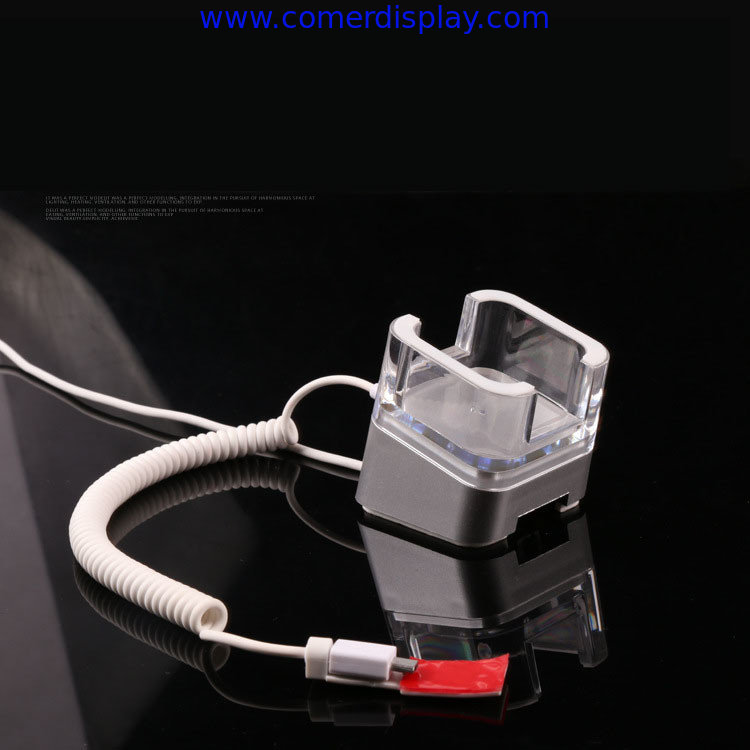 COMER anti-shoplift cable lock devices acrylic display alarm holders for tablet android mobile iphone