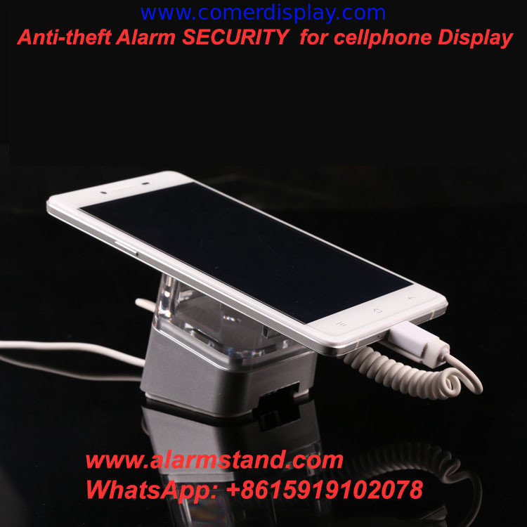 COMER anti-theft alarm stands holder cable locking devices for cellphone retail stores