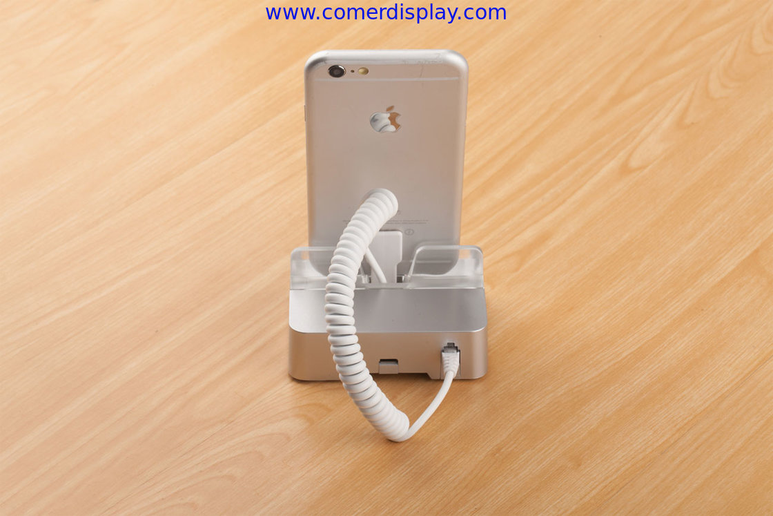 COMER clear acrylic cell phone security display stand with support security anti-theft display system