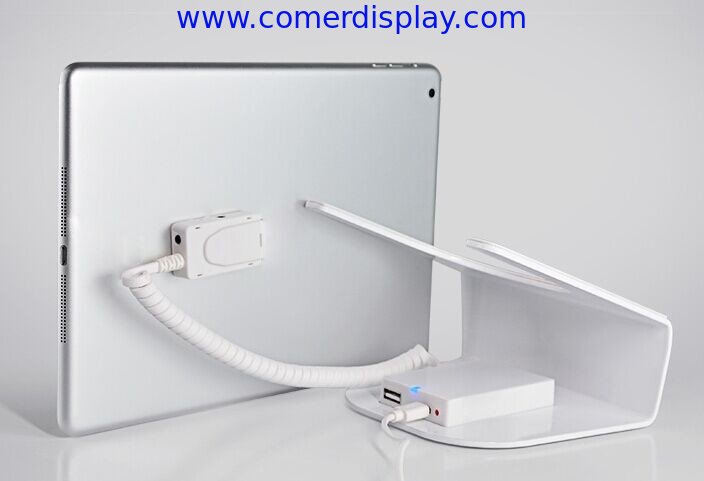 COMER anti-theft cable lock Universal Floor Stand Tablet Mount Holder with security alarm display system