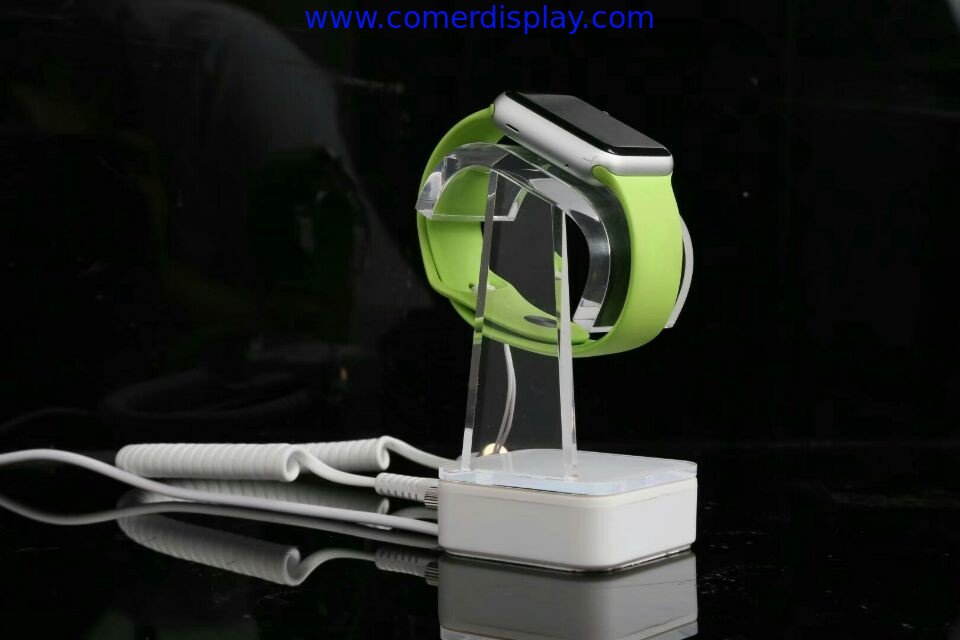 COMER smart watch security alarm display stand,security charging alarm smart watch anti theft