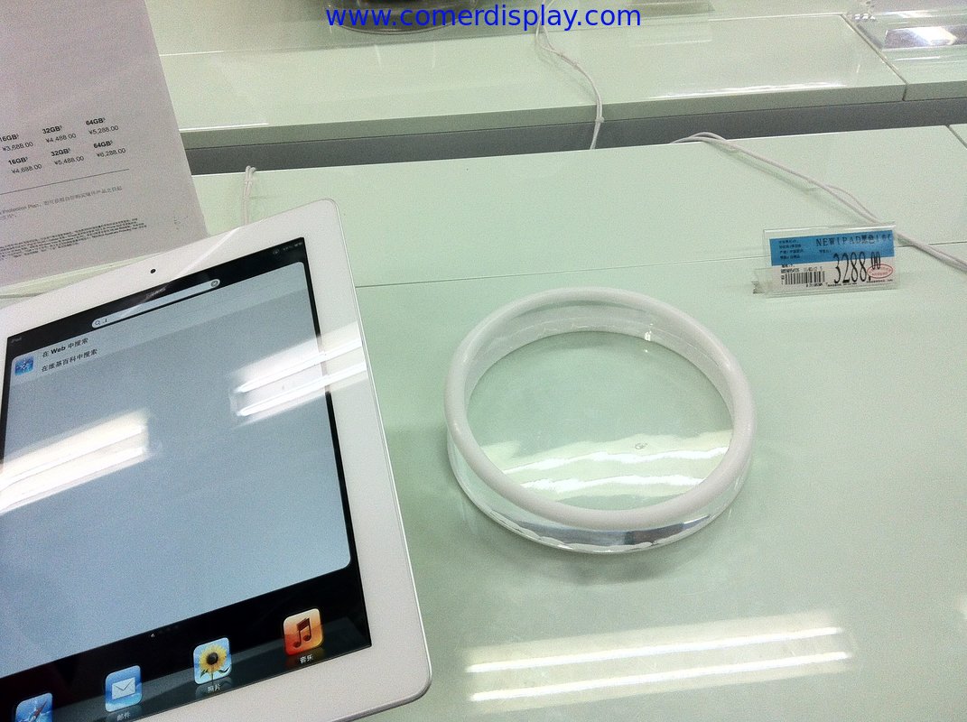 COMER Multi Ports Security Mobile Phone acrylic display Holders With Alarm and charging cable