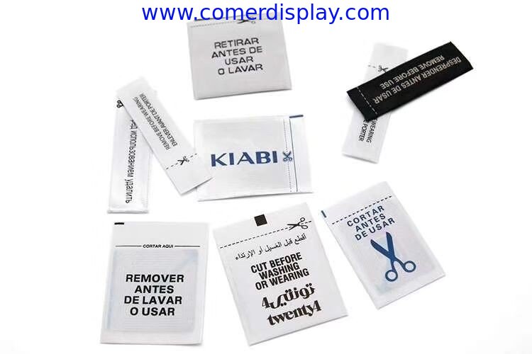 New Design AM/RF Woven Labels Custom Anti theft Sewing labels for Garment Store