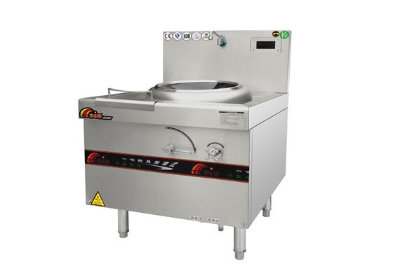 High Power Large Induction Wok For Kitchen Equipment SUS 304 S/S Material