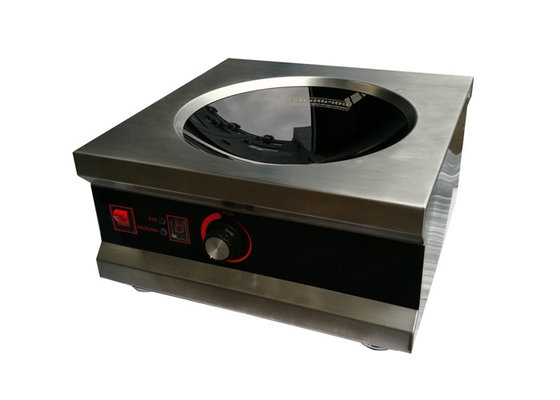 1 Hob Commercial Induction Wok With Rotary Switch Control Easy Cleaning
