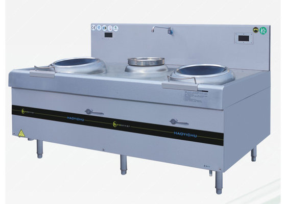 Large Scale Chinese Wok Burner Range , Chinese Cooking Range Digital Display