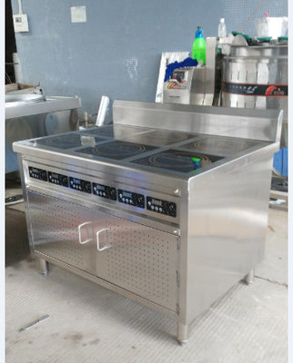 SUS 304 Material Electric Cooking Range 14kw , Stainless Steel Electric Range