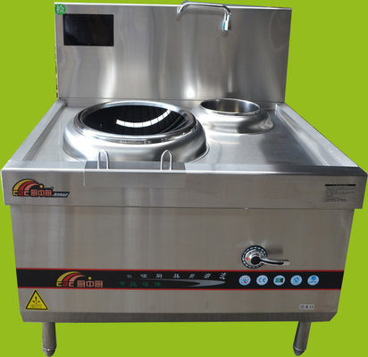 Commercial Single Wok Burner , SINGLE TANK SINGLE BASKET FRYER (ELECTRIC) Large Deep Fryer SUS 304 S / S Material