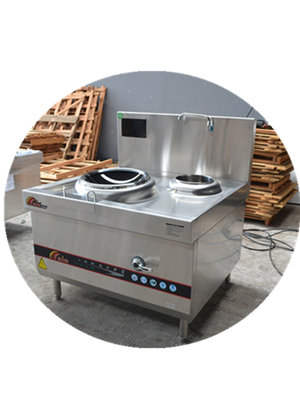 Ceramic glass electric large induction wok with tap stainless steel