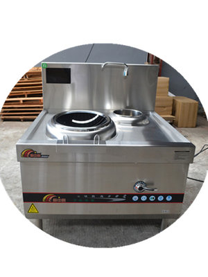 Ceramic glass electric large induction wok with tap stainless steel