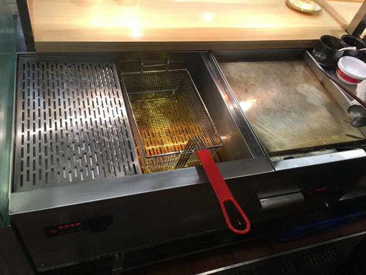 Dual Tank Industrial Fryer Machine SUS304 Stainless Steel Material 800*900mm