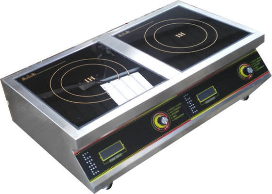 Durable Double Commercial Induction Cooker 3500w With LED Screen Black Color