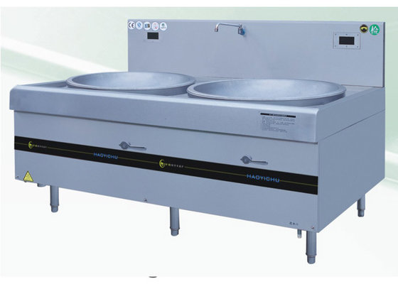 Double Large Induction Wok Chinese Restaurant Kitchen Equipment Energy Saving