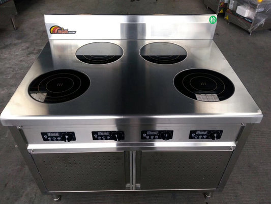 Eco Friendly Commercial Catering Equipment 4 Burner Electric Induction Range Cookers