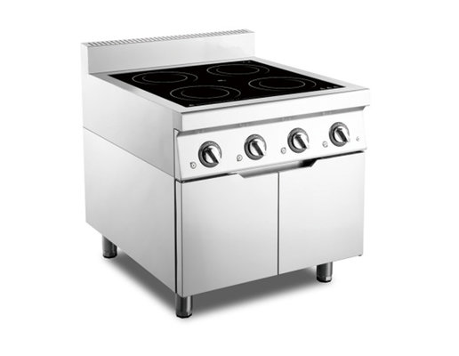 4 Head Freestanding Induction Cooker , Commercial Induction Cooktop With Store Cabinet