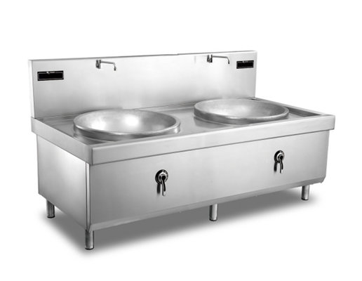 Restaurant Dual Burner Commercial Induction Cooktop Fryer Wok Combination For Kitchen