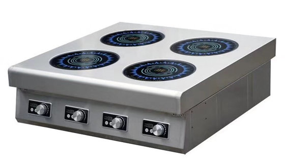 Commercial 450mm 4 Burner Induction Cooker 380V With Error Mode Indicator Light