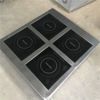 Commercial 450mm 4 Burner Induction Cooker 380V With Error Mode Indicator Light