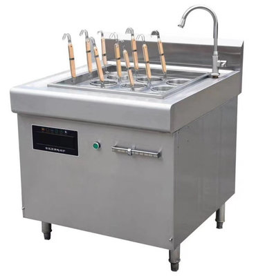 6 Basket Electric Pasta Cooker With Cabinet / Automatic Lift-Up Noodle Cooker Commercial