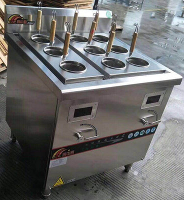 3 Phase Commercial Catering Equipment , 9 Basket Induction Pasta Cooker With Cabinet