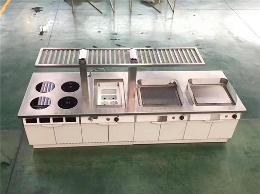 Restaurant Hotel Kitchen Equipment Project List Depth 900Mm induction Modular Cooking Line