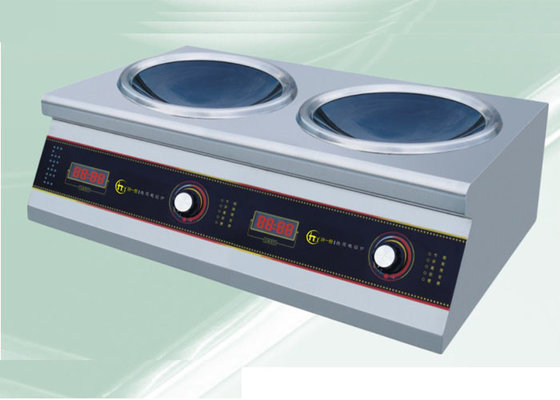 Fast Clean Commercial Chinese Wok 2 Burners For For Factories / Schools / Hospitals