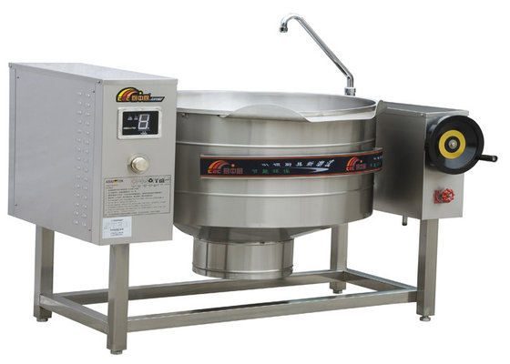 30kw Industrial Soup Kettle , Steam Jacketed Kettle Manual Tilting Type