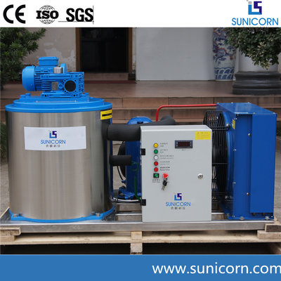 Durable Ice Flake Machine , Air Cooled Condenser Industrial Flake Ice Maker