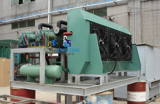 CE Approved Flake Ice Machine 10T Daily Output With 75.5Kw Refrigeration Capacity