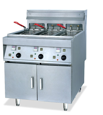 2 Tanks 4 Basket Electric Deep Fryer Commercial With Computer Control Panel supplier