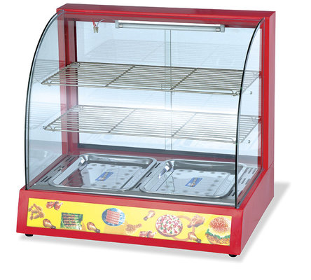 Dessert Cake Glass Steaming Commercial Food Warmer Cabinet , Heated Display Cabinet supplier