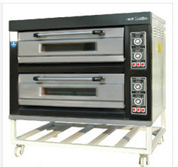 Bread Cake Biscuit 2 Tray Double Deck Baking Oven Over Heat Protection Device supplier