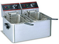 5.5 Liters 2 Tanks Dual Basket Deep Fryer 50 - 300 Degree CE Certification supplier