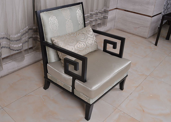 Customized Brown Fabric Hotel Lobby Sofa Set Armchair And Coffee Table