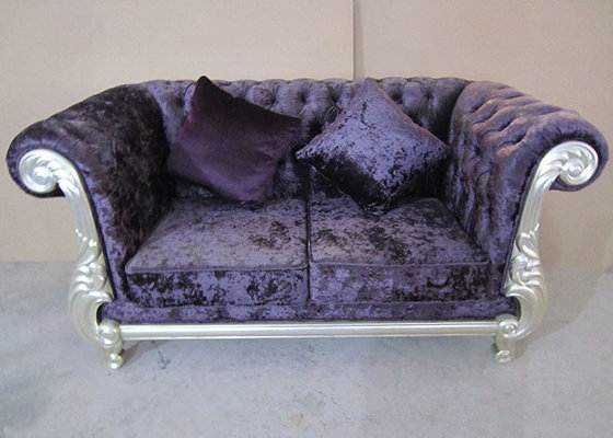 Golden Natural Timber Wood Fabric Hotel Lobby Sofa For Living room