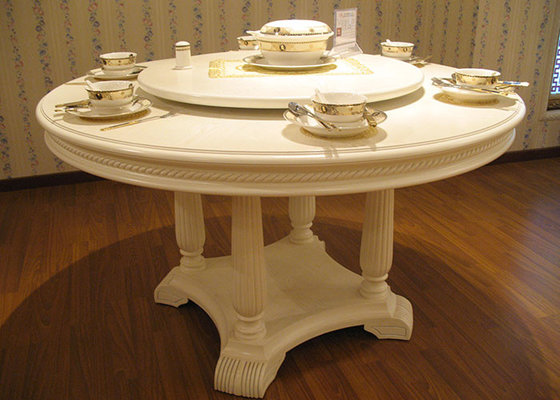 Hotel Elegant Wooden Luxury Dining Room Furniture White Round Dining Table