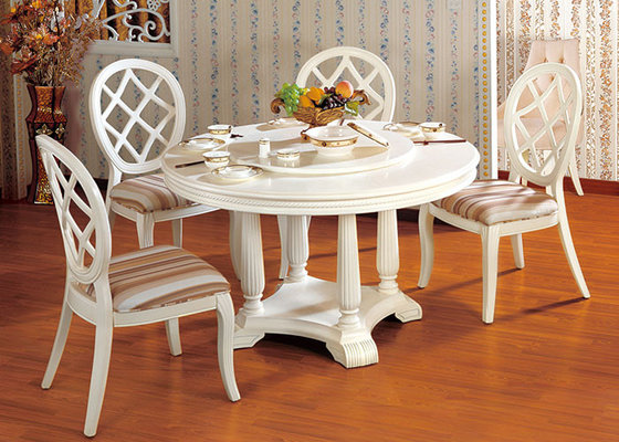 Hotel Elegant Wooden Luxury Dining Room Furniture White Round Dining Table