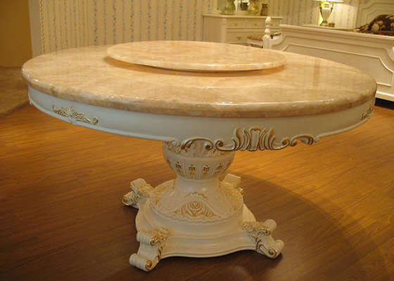 Hotel Elegant Wooden Luxury Dining Room Furniture White Round Dining Table