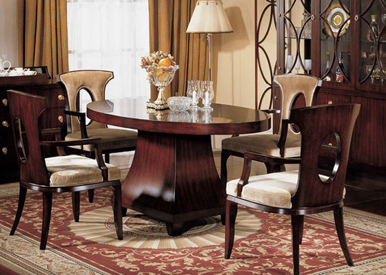 Restaurant Walnut Luxury Dining Room Furniture 150cm Round Dining Table Wooden