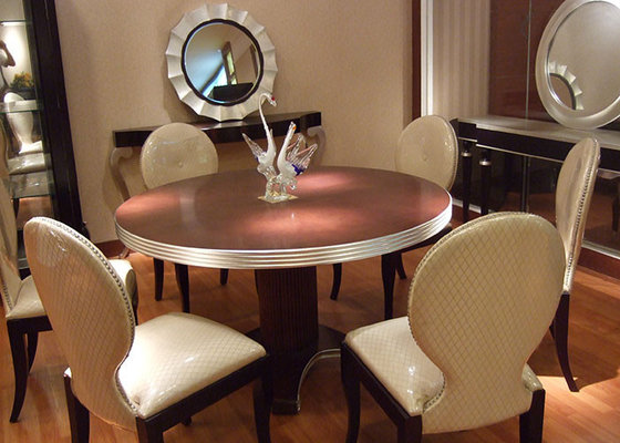 Restaurant Walnut Luxury Dining Room Furniture 150cm Round Dining Table Wooden