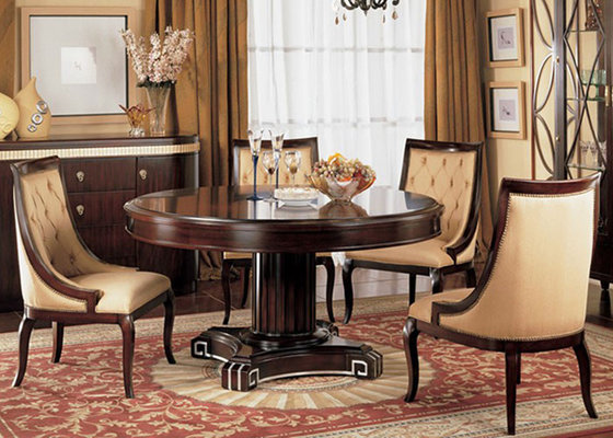 Restaurant Walnut Luxury Dining Room Furniture 150cm Round Dining Table Wooden