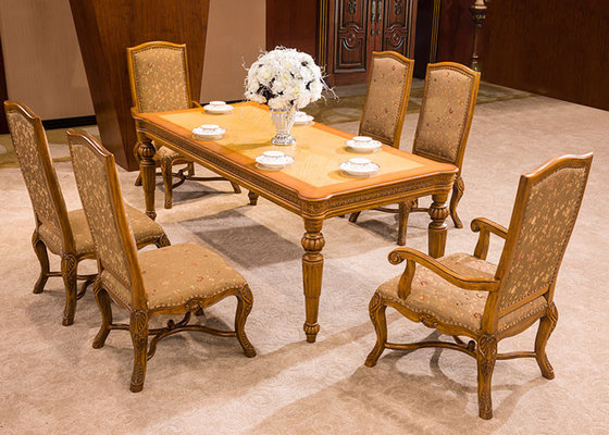 OEM Antique Luxury Dining Room Furniture , Dining Room Table And Chair Sets