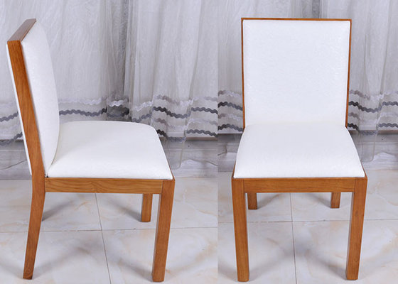 Orange Wood Modern Dining Room Chairs , Fabric Covered Hotel Restaurant Chair